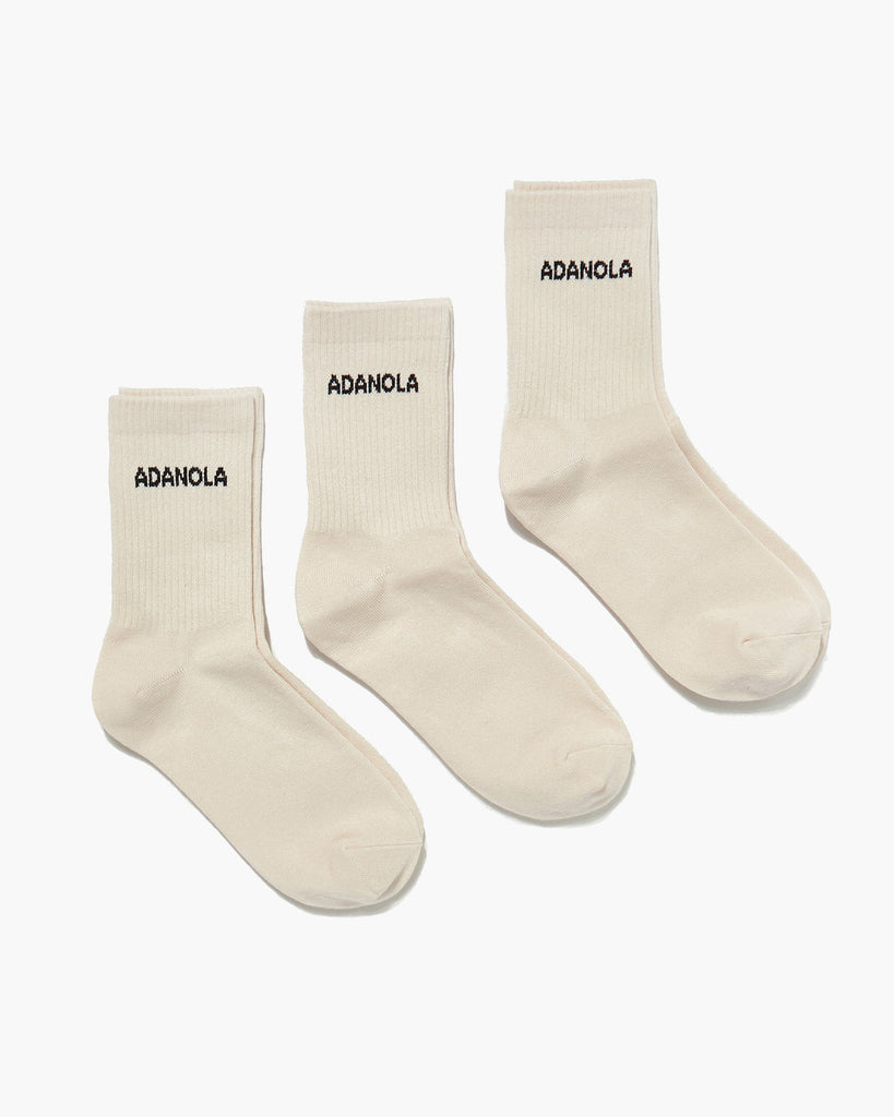 3-Pack Women's Cotton Socks in Cream | Adanola