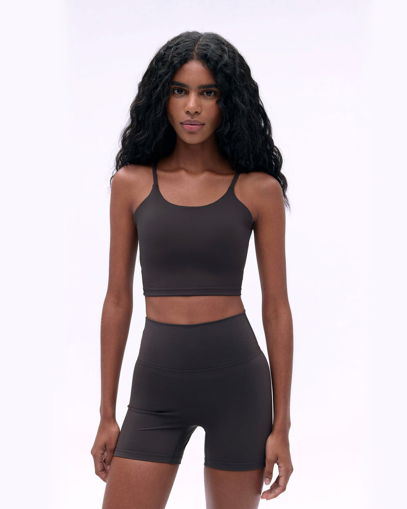 Coffee Bean Tank Bra Workout Top | Adanola