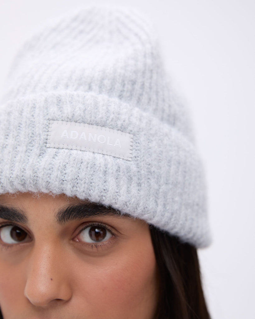 Knit Beanie - Light Grey Melange