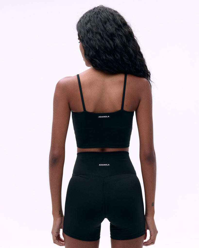 Black Tank Bra Workout Top | Adanola