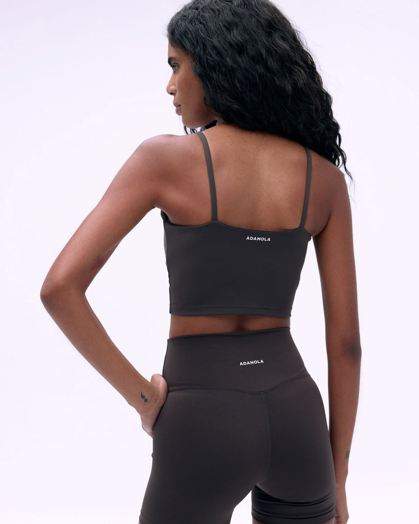Coffee Bean Tank Bra Workout Top | Adanola