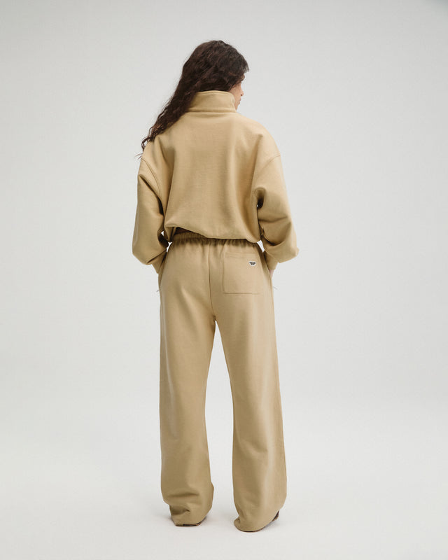 Pintuck Straight Leg Sweatpants - Caramel Beige – Adanola