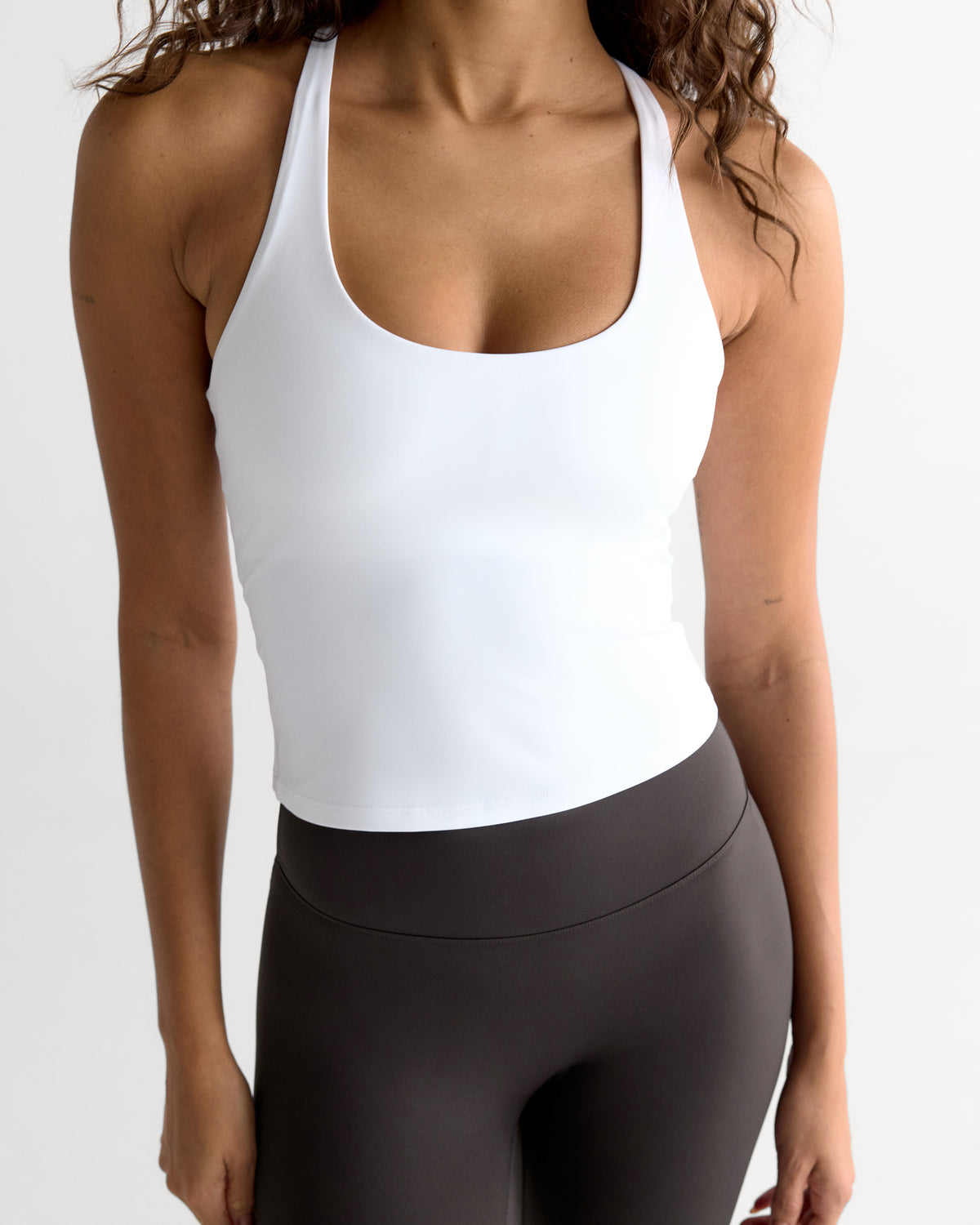 Ultimate Narrow Racer Back Tank - White – Adanola
