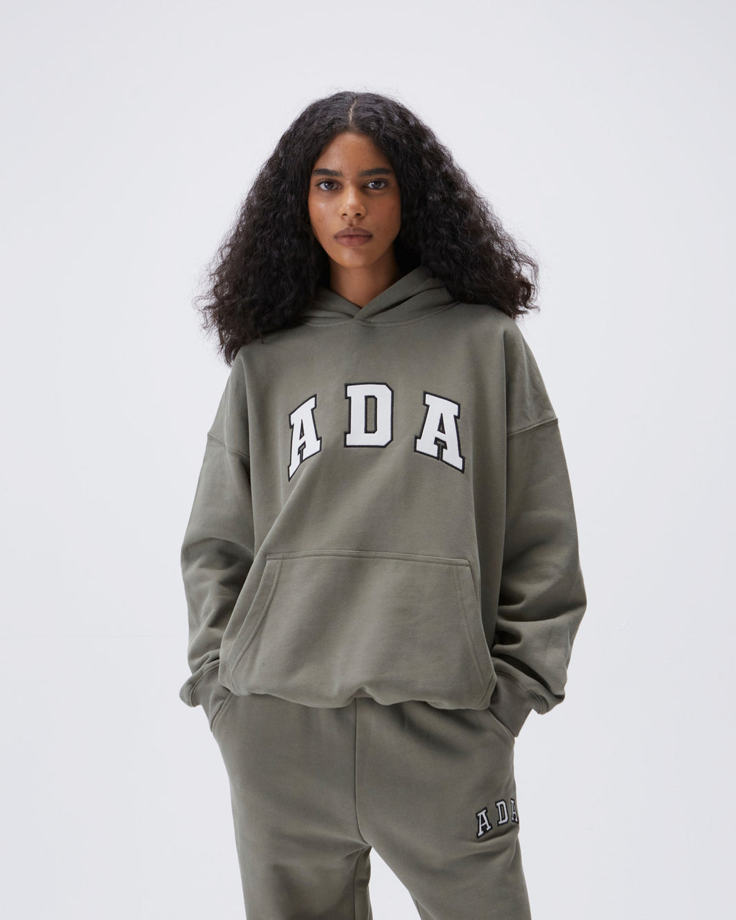 Women's Oversized 'ADA' Hoodie - Olive Green | Adanola