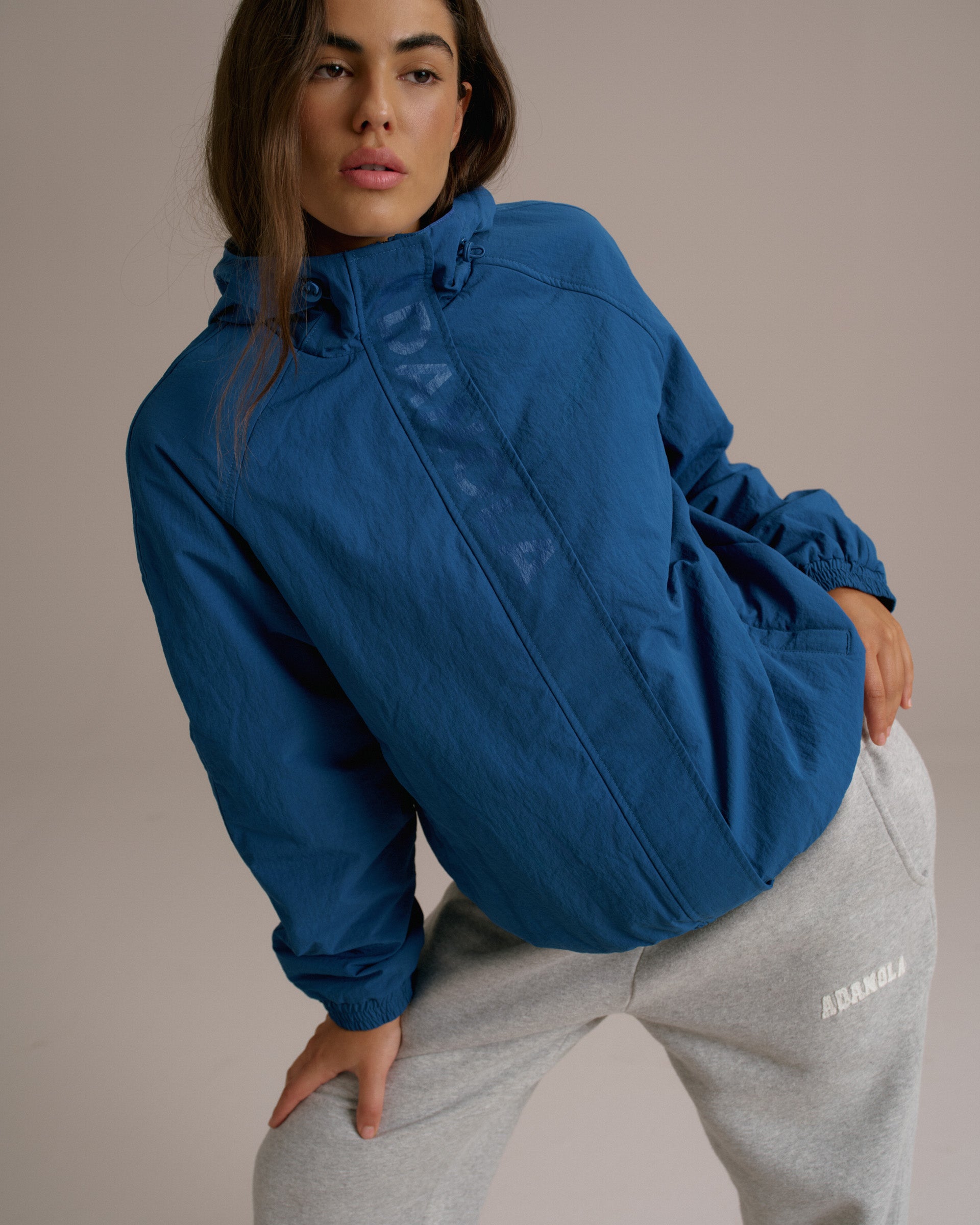 Padded Windbreaker Jacket - College Blue – Adanola