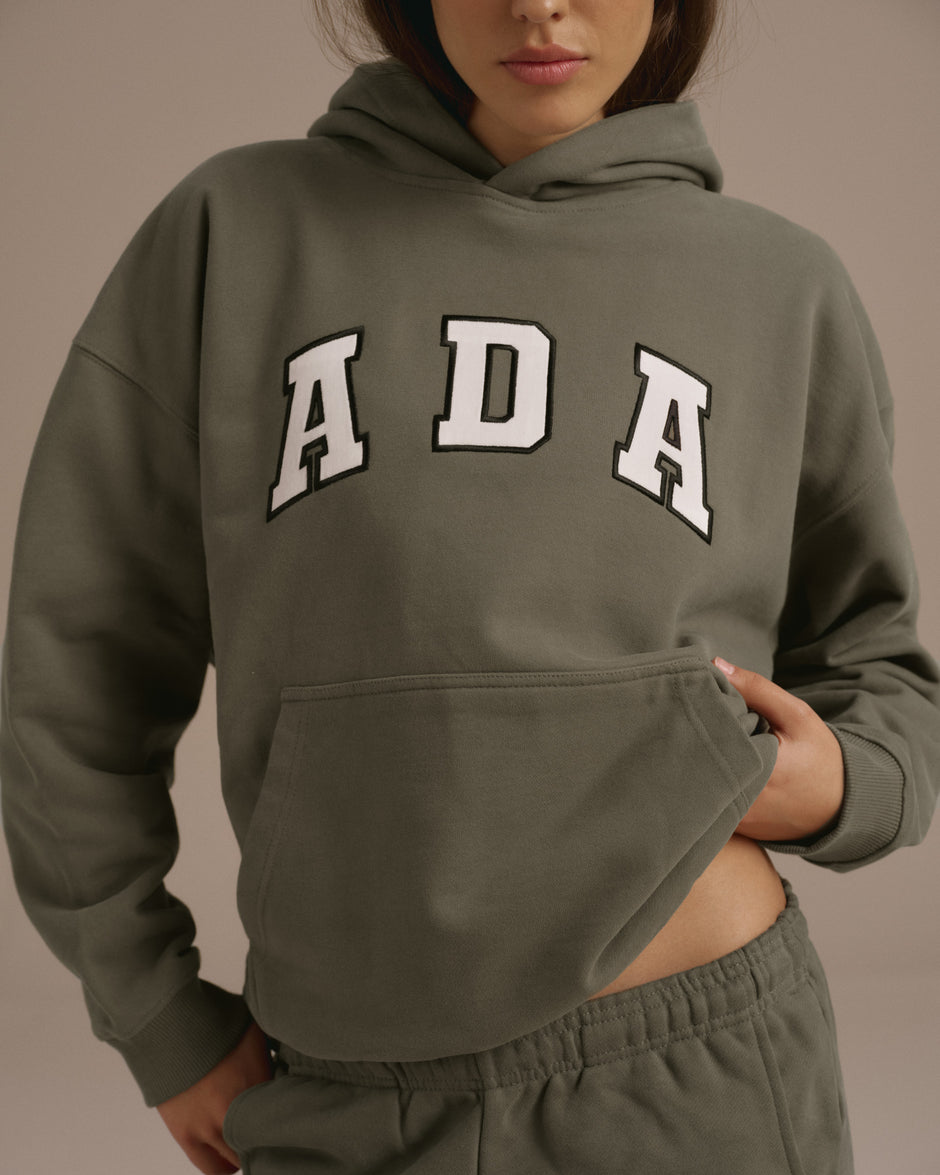 Women's Oversized 'ADA' Hoodie - Olive Green | Adanola