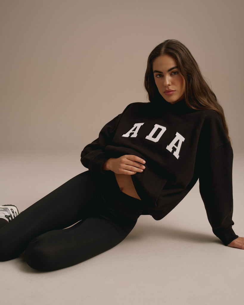 ADA Women's Oversized Black Hoodie | Adanola