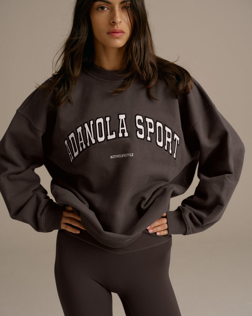 Women's Oversized 'AS' Sweatshirt - Coffee Bean | Adanola