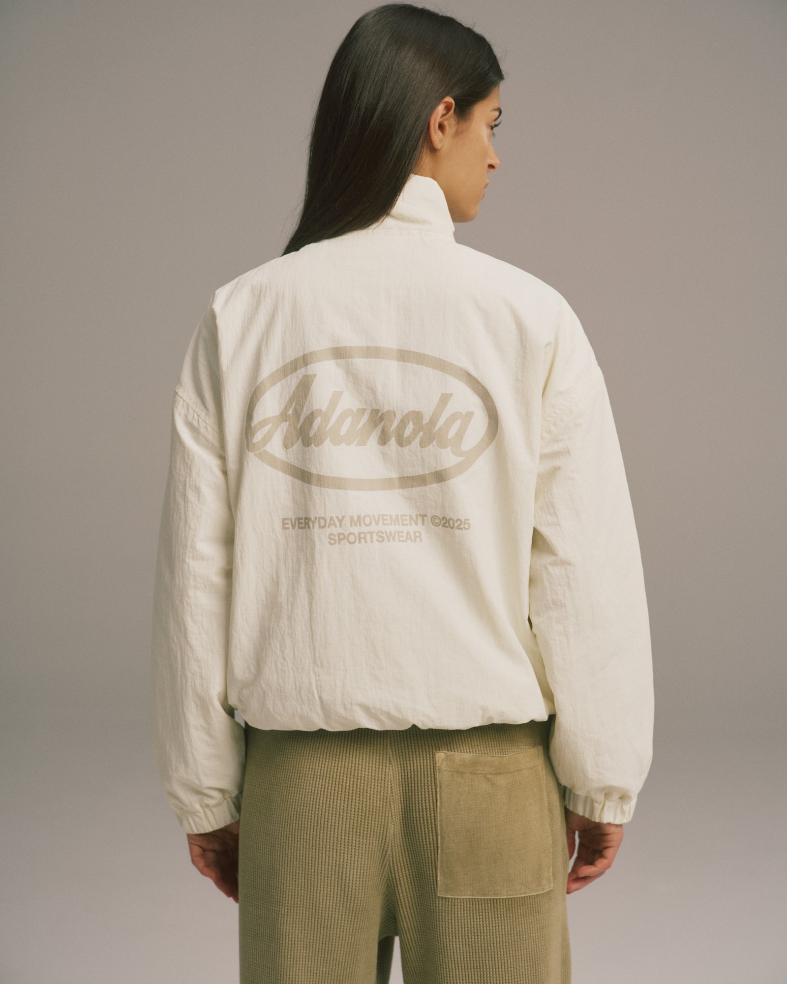 Funnel Neck Track Jacket - Marshmallow White – Adanola