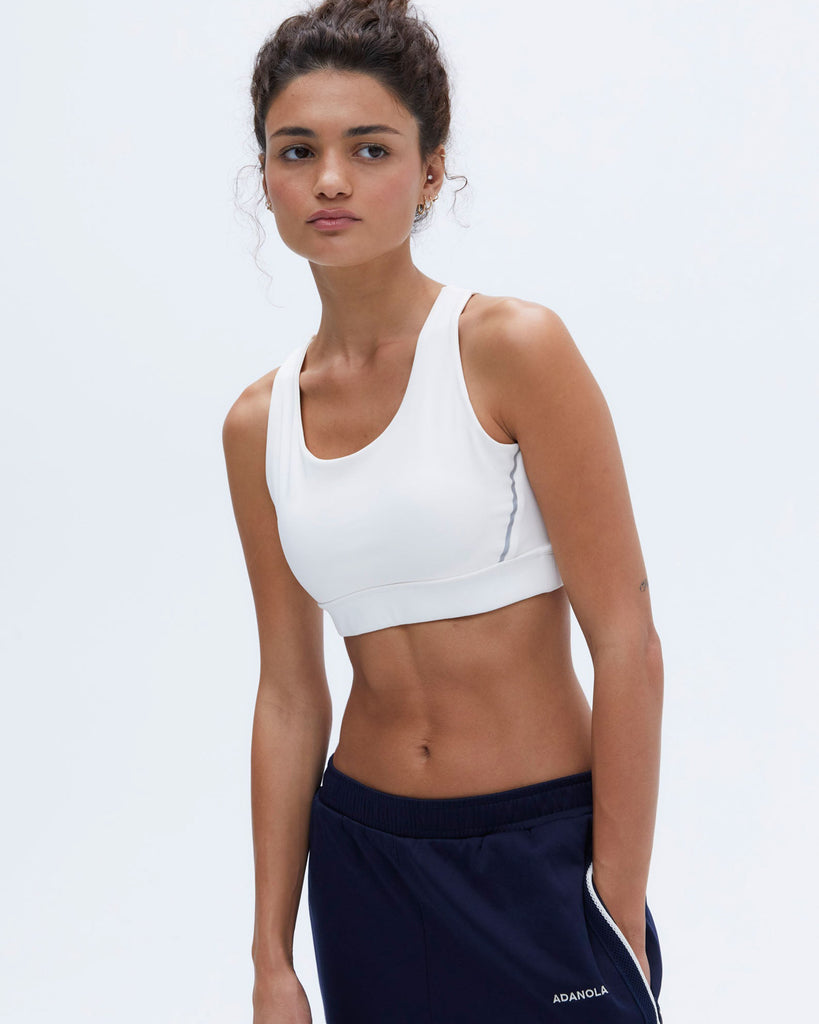 Mesh Open Back Bra - Marshmallow White