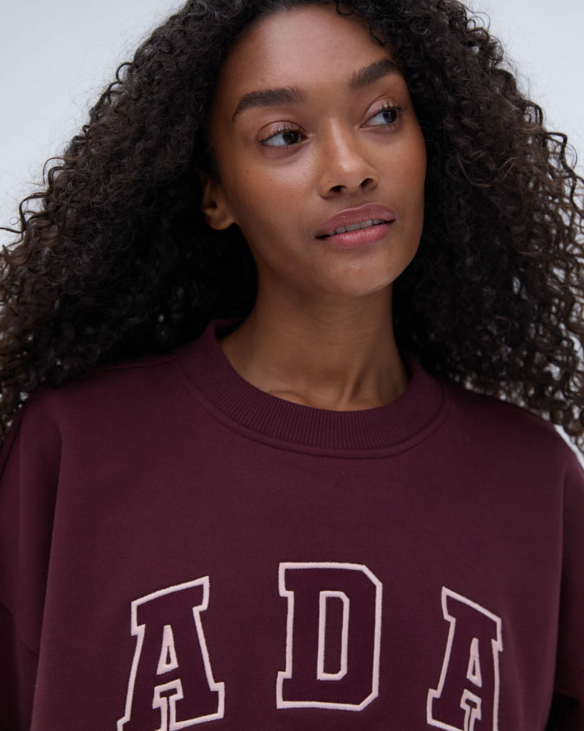 ADA Oversized Sweatshirt - Burgundy